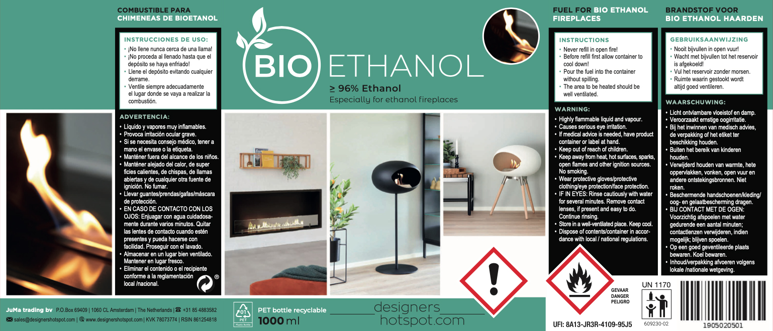Bestel hier je Bio Ethanol >96% | Designers Hotspot